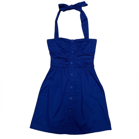 Max Rave | Dresses | Y2k Max Rave Halter Dress Womens M Blue Nautical ...